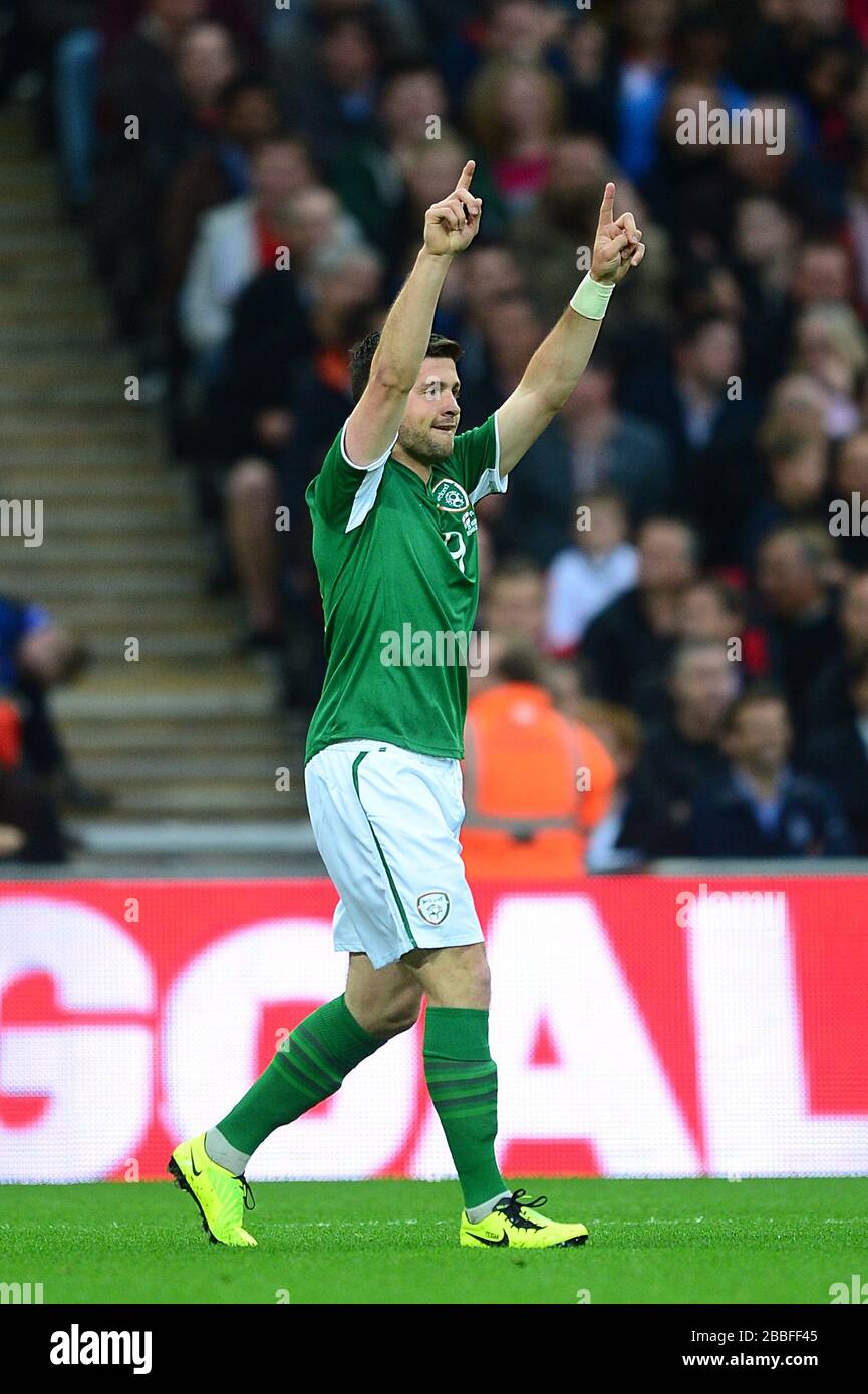 Republic of Ireland's Shane Long celebrates after scoring his team's ...