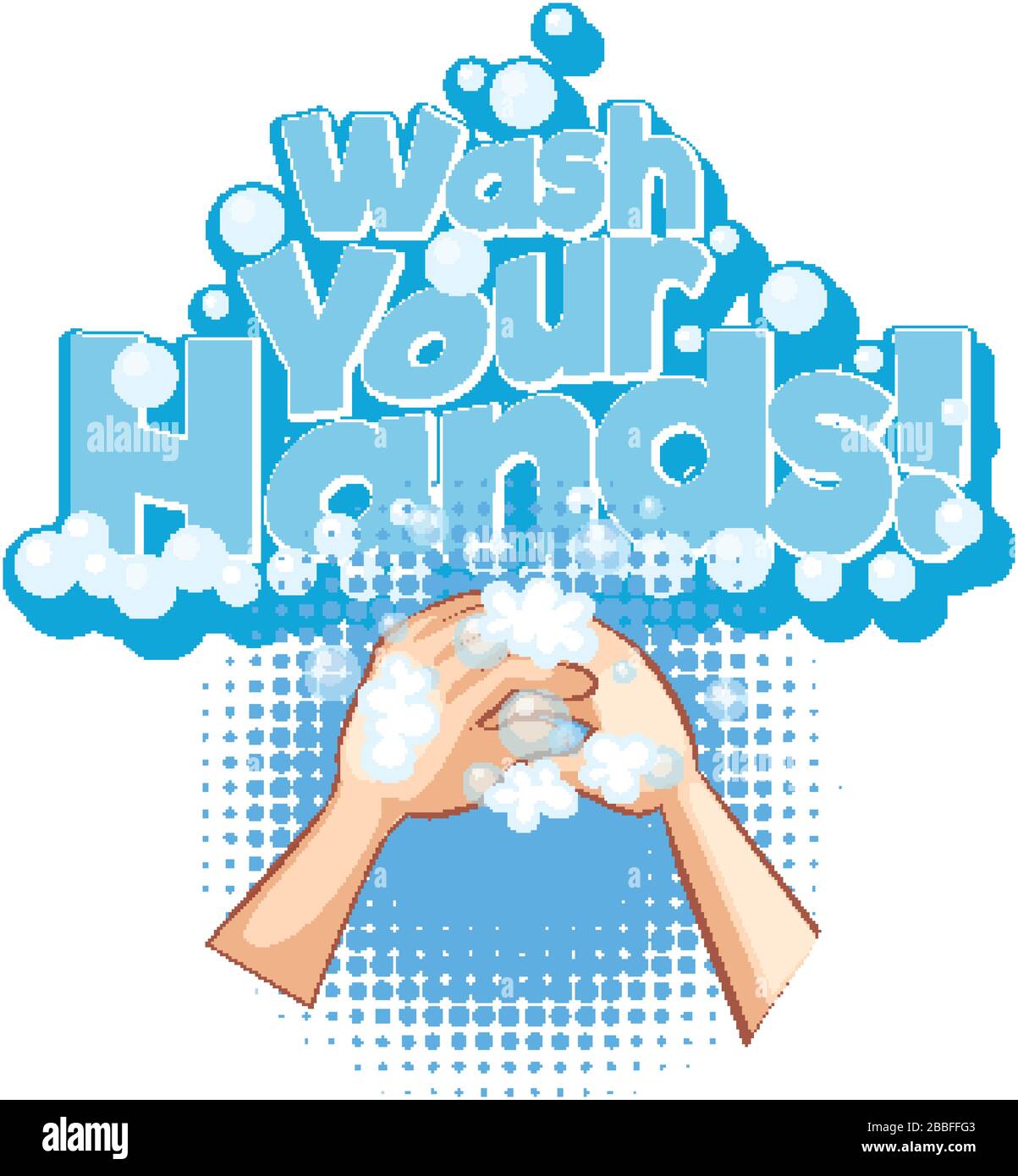 Poster design for coronavirus theme with word wash your hands ...