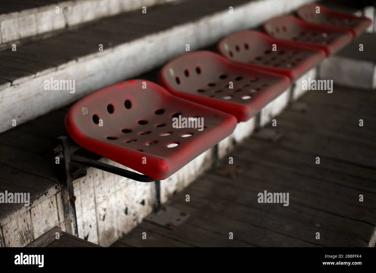 Old seating at WImbledon Greyhound Stadium Stock Photo - Alamy