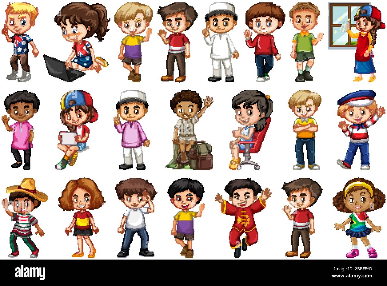 Large group use computers Stock Vector Images - Alamy