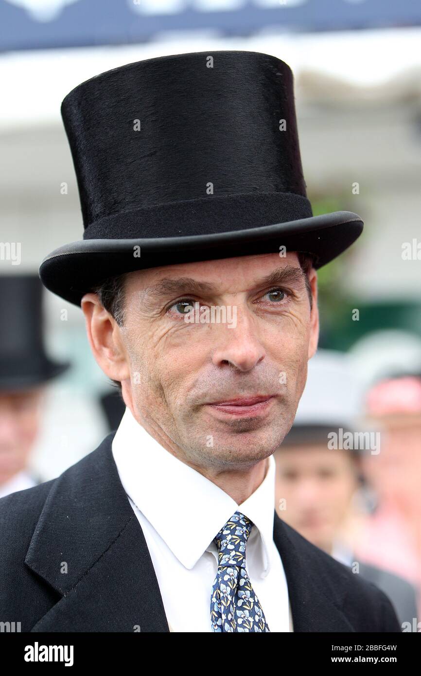 Trainer Jonathan Portman in the winner's enclosure after victory with ...