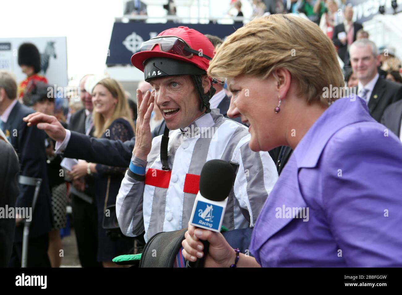 Channel 4 Racing Presenter Clare Balding conducts a interview in the ...