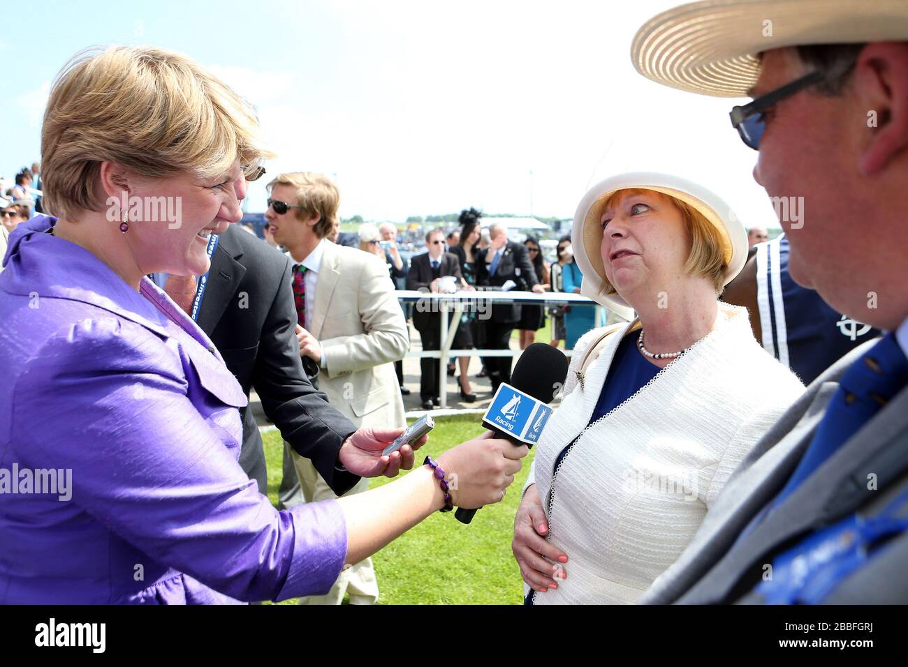 Channel 4 presenter Clare Balding interviews people in the winners ...