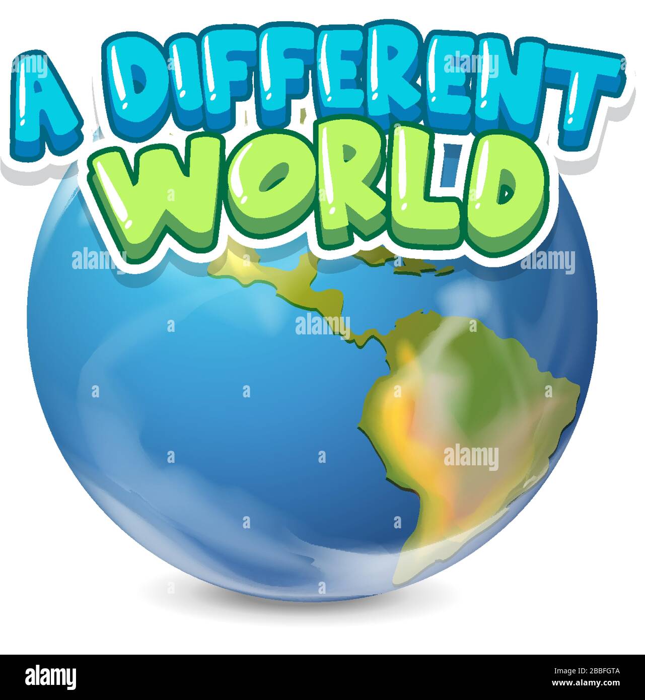 Font design for word a different world on white background illustration ...