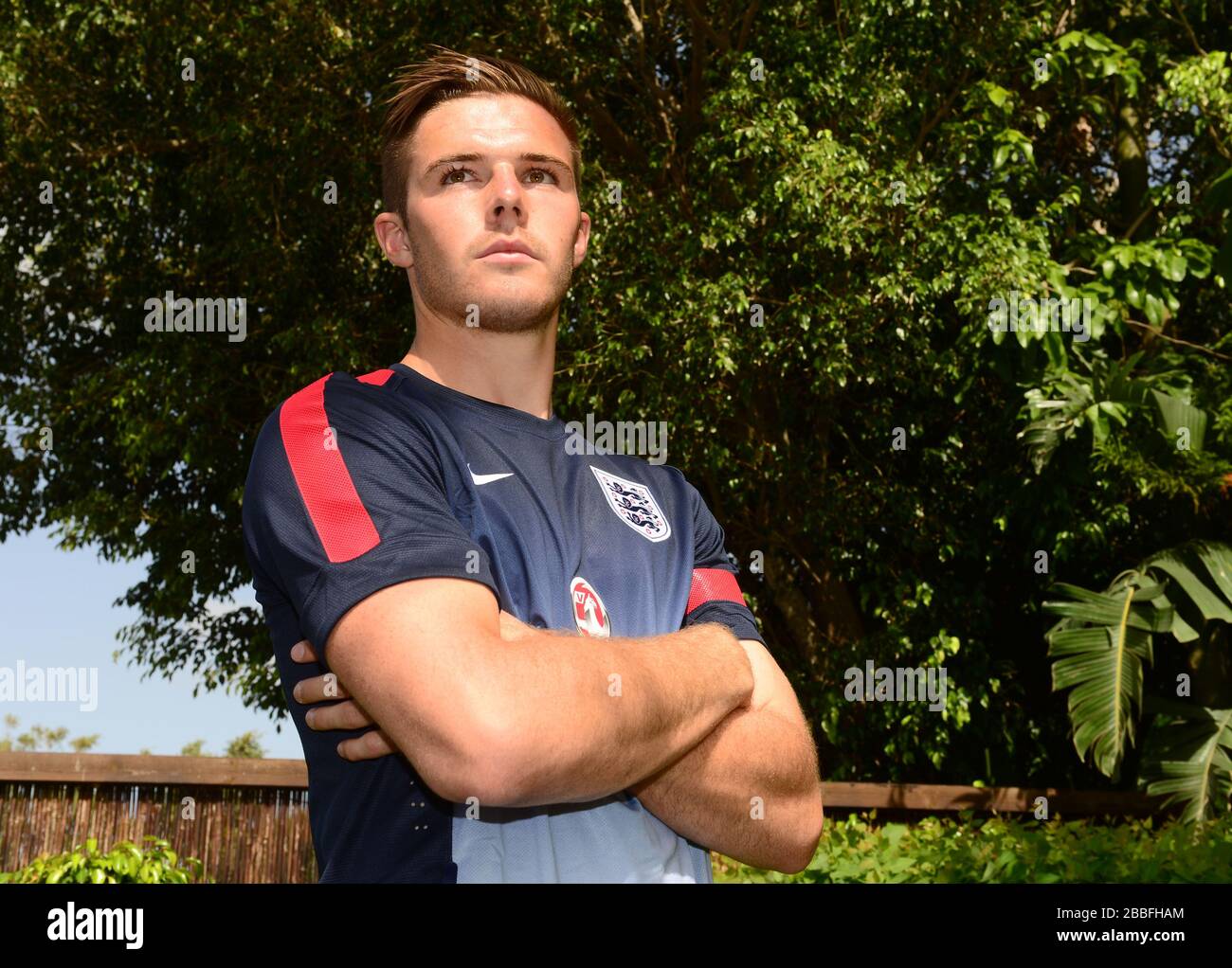 England's Jack Butland poses for a photograph at Caesarea Golf Club ...