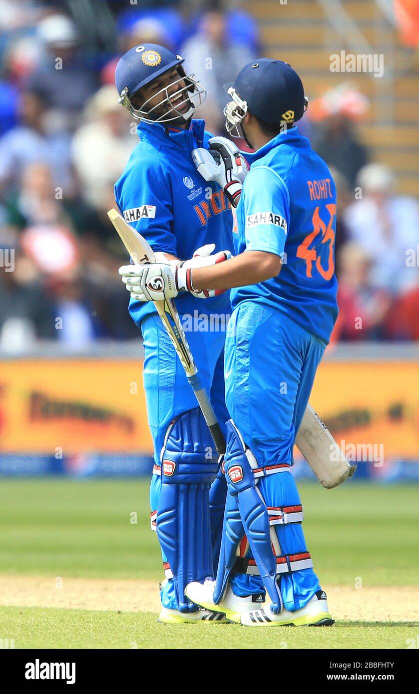 Indias shikhar dhawan celebrates with team mate rohit sharma hi-res ... Indias shikhar dhawan celebrates with team mate rohit sharma hi-res ...