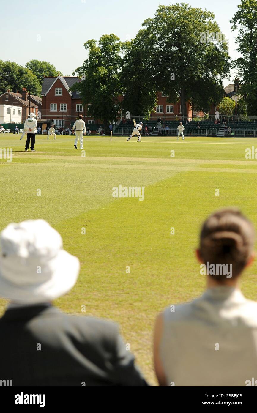 Spectators watch the action from just beyond the boundary rope Stock ...