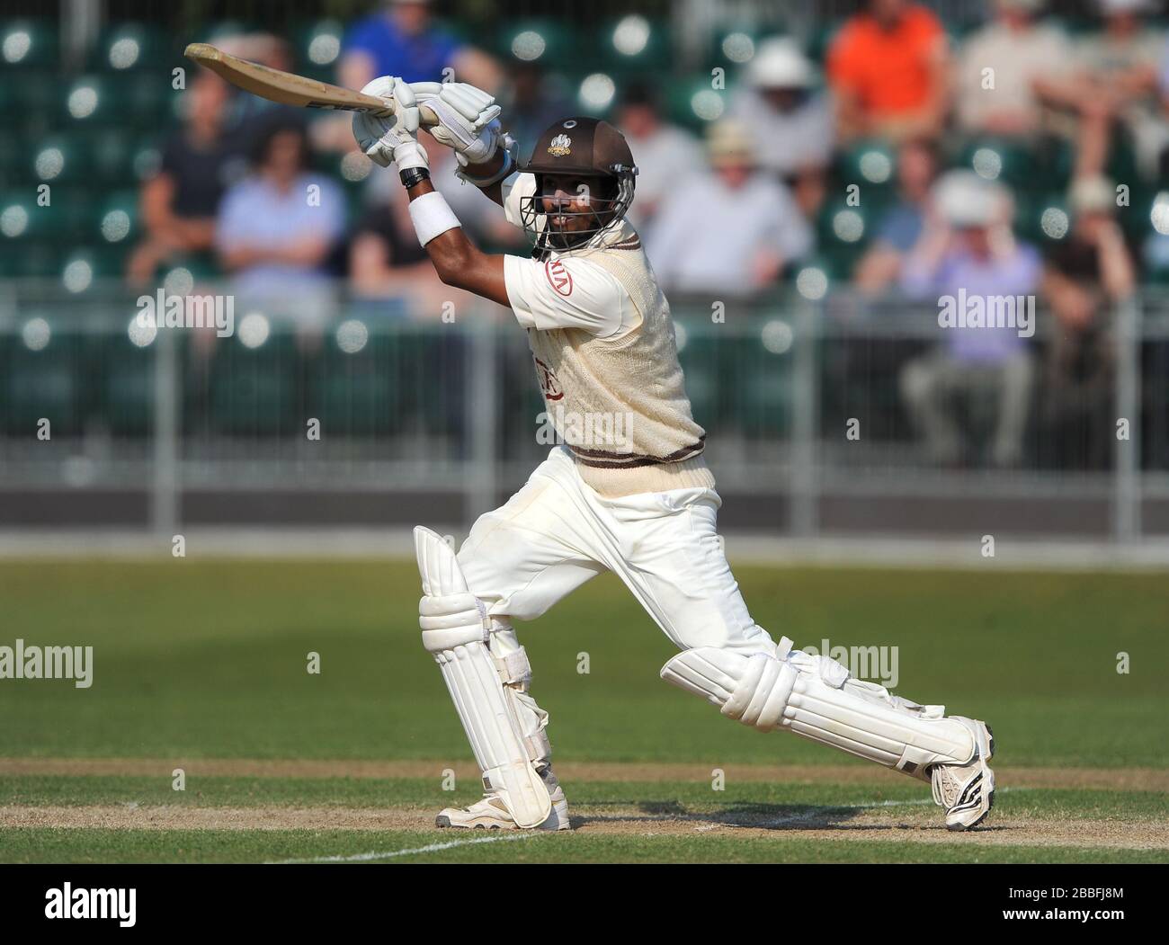 Surrey's Arun Harinath in batting action against Warwickshire Stock ...