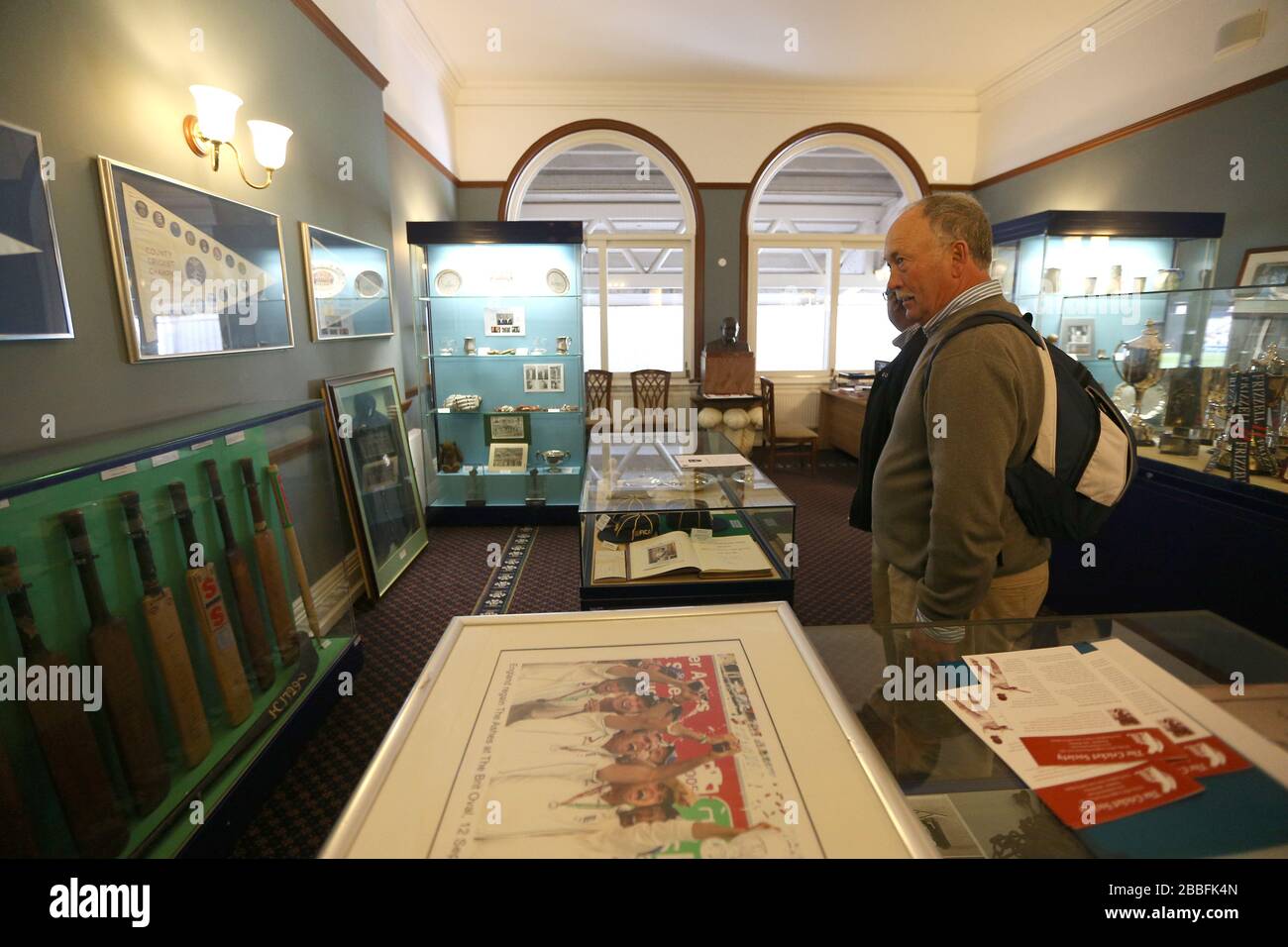 Cricket fans in the Surrey Museum at the Kia Oval Stock Photo - Alamy