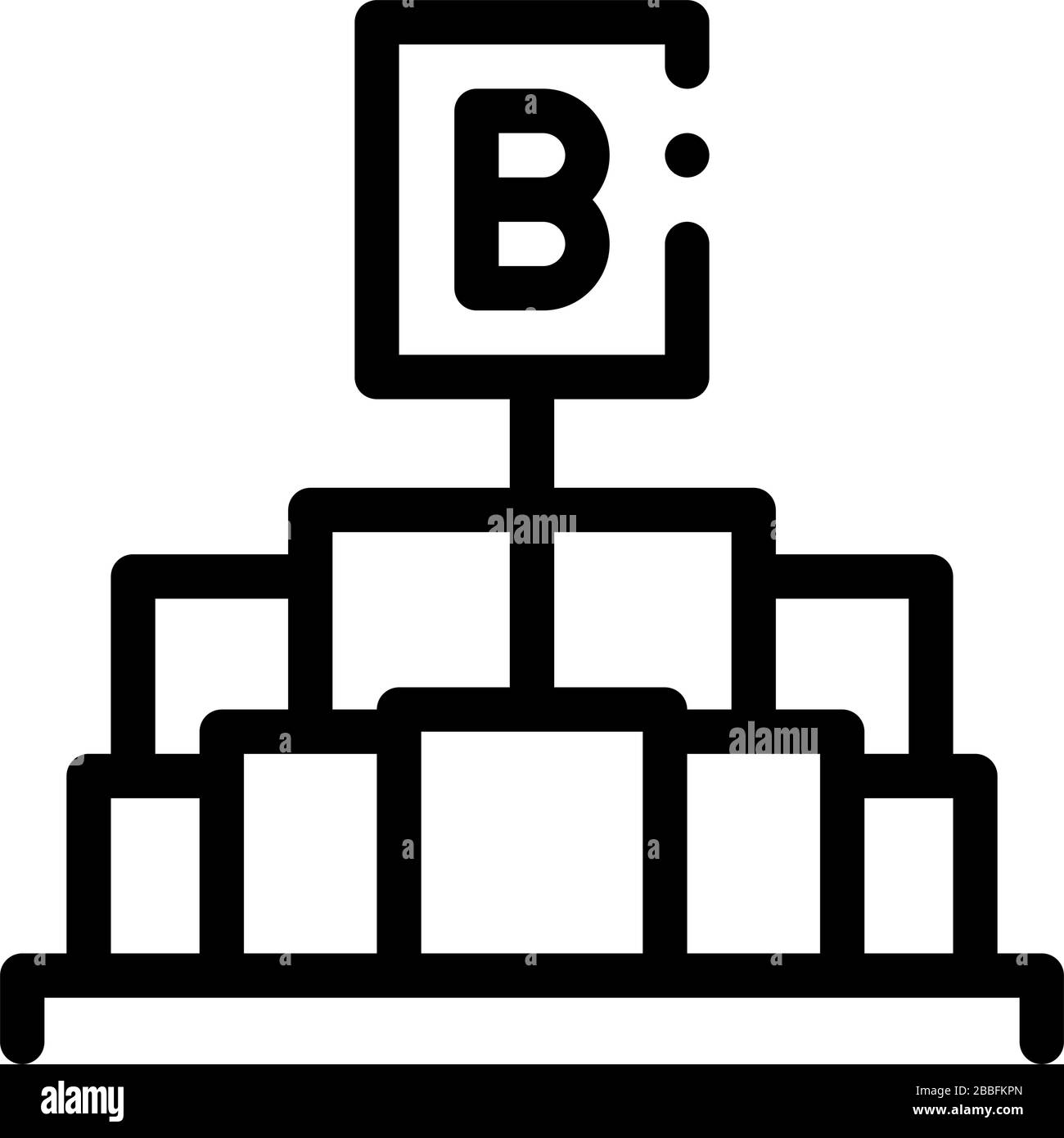 pieces of butter holding letter b sign icon vector outline illustration ...