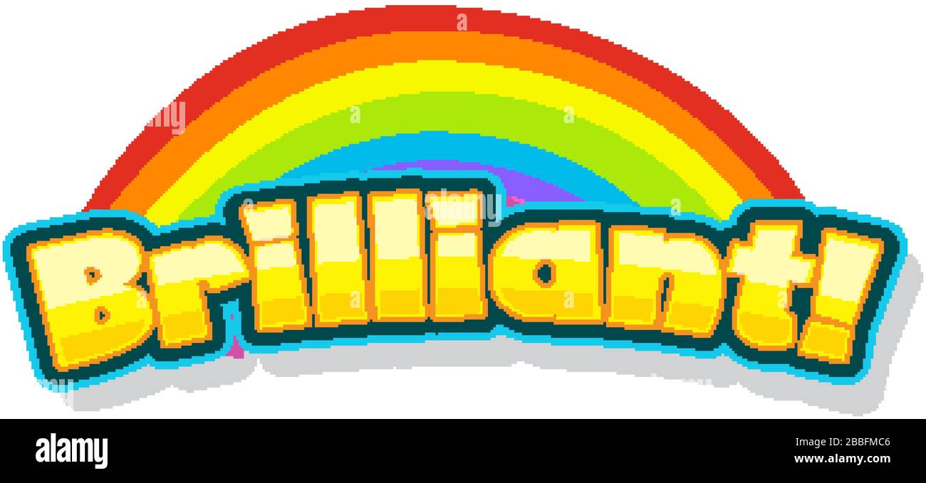 Font design for word brilliant with rainbow in background illustration ...