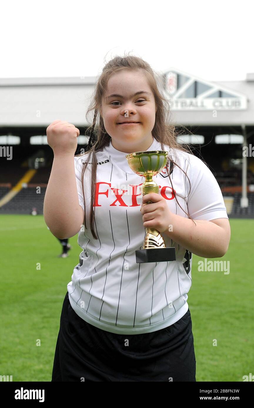 Children celebrate after playing football on the pitch before the ...