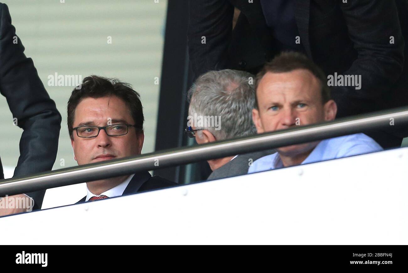 Sir Alex Ferguson's son Jason (left) in the stands Stock Photo - Alamy