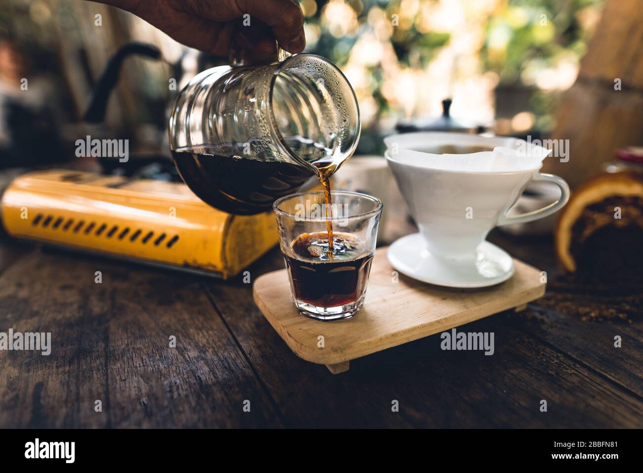 Coffee,Drip coffee at home Coffee in a jar Stock Photo - Alamy
