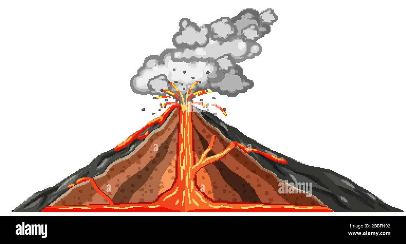 Volcano Anatomy Diagram Vector Illustration Stock Volcano Anatomy Diagram Vector Illustration Stock