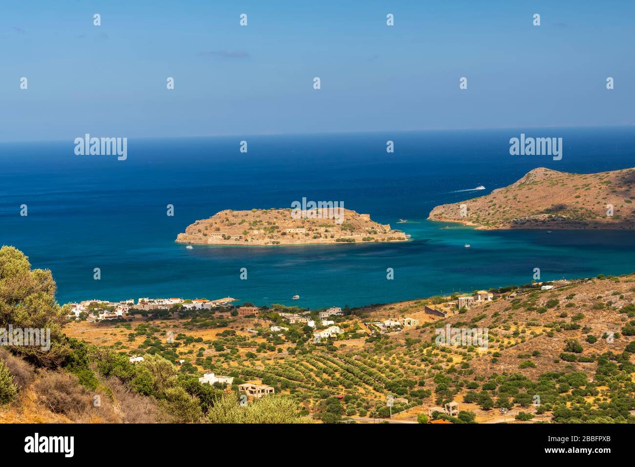 Aerial view of Spinalonga Island, Crete, Greece Stock Photo - Alamy