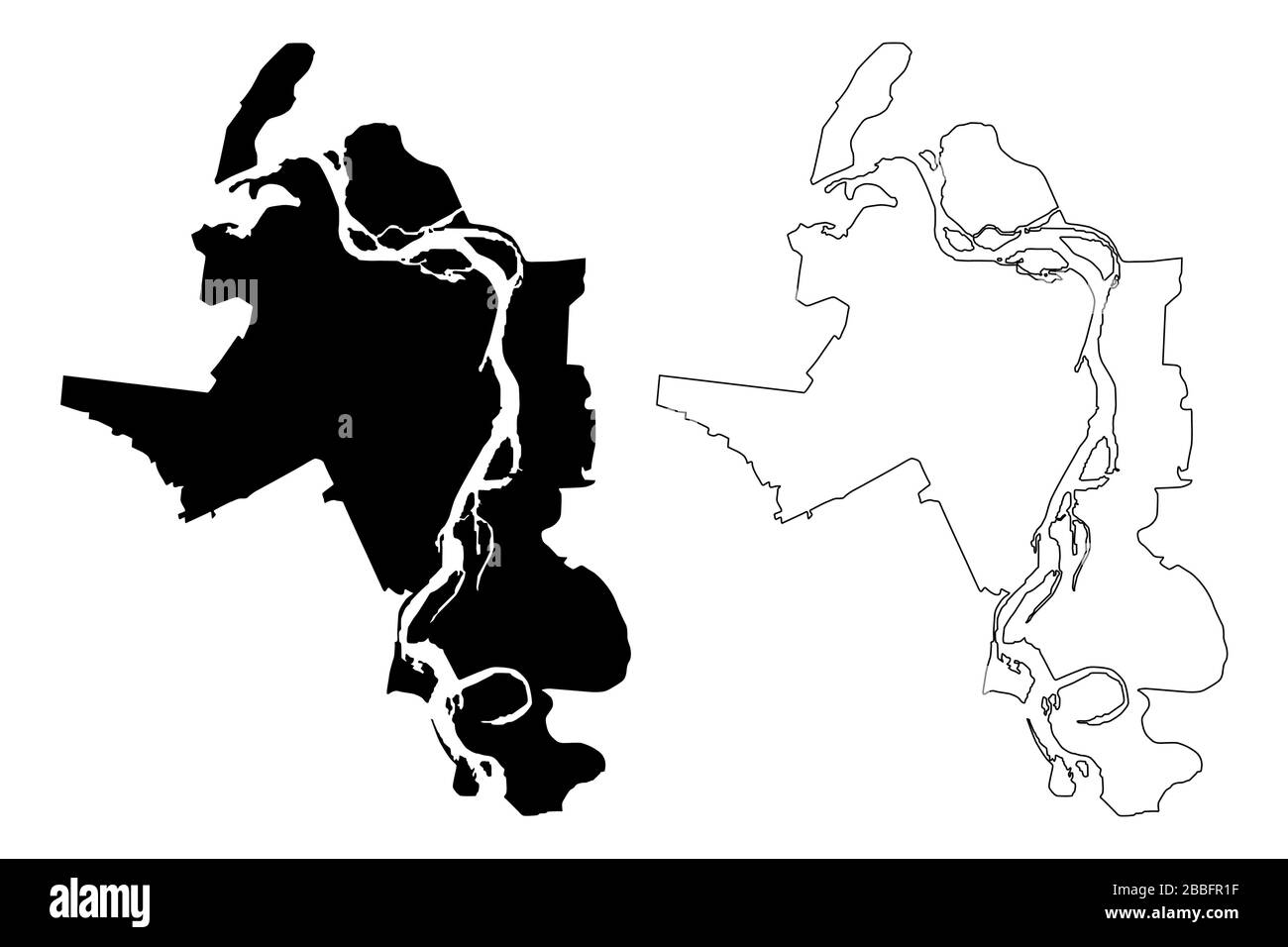 Barnaul City (Russian Federation, Russia, Altai Krai) map vector ...