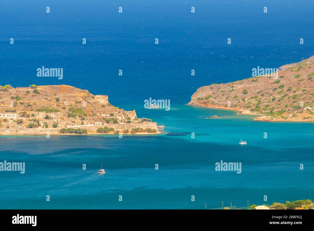 Aerial view of Spinalonga Island, Crete, Greece Stock Photo - Alamy