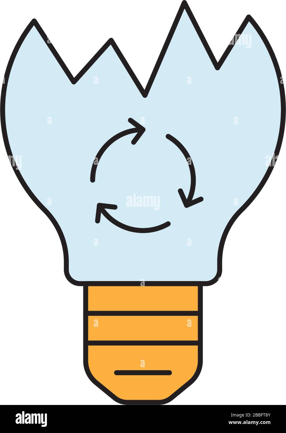 Light bulb recycling vector icon symbol isolated on white background ...