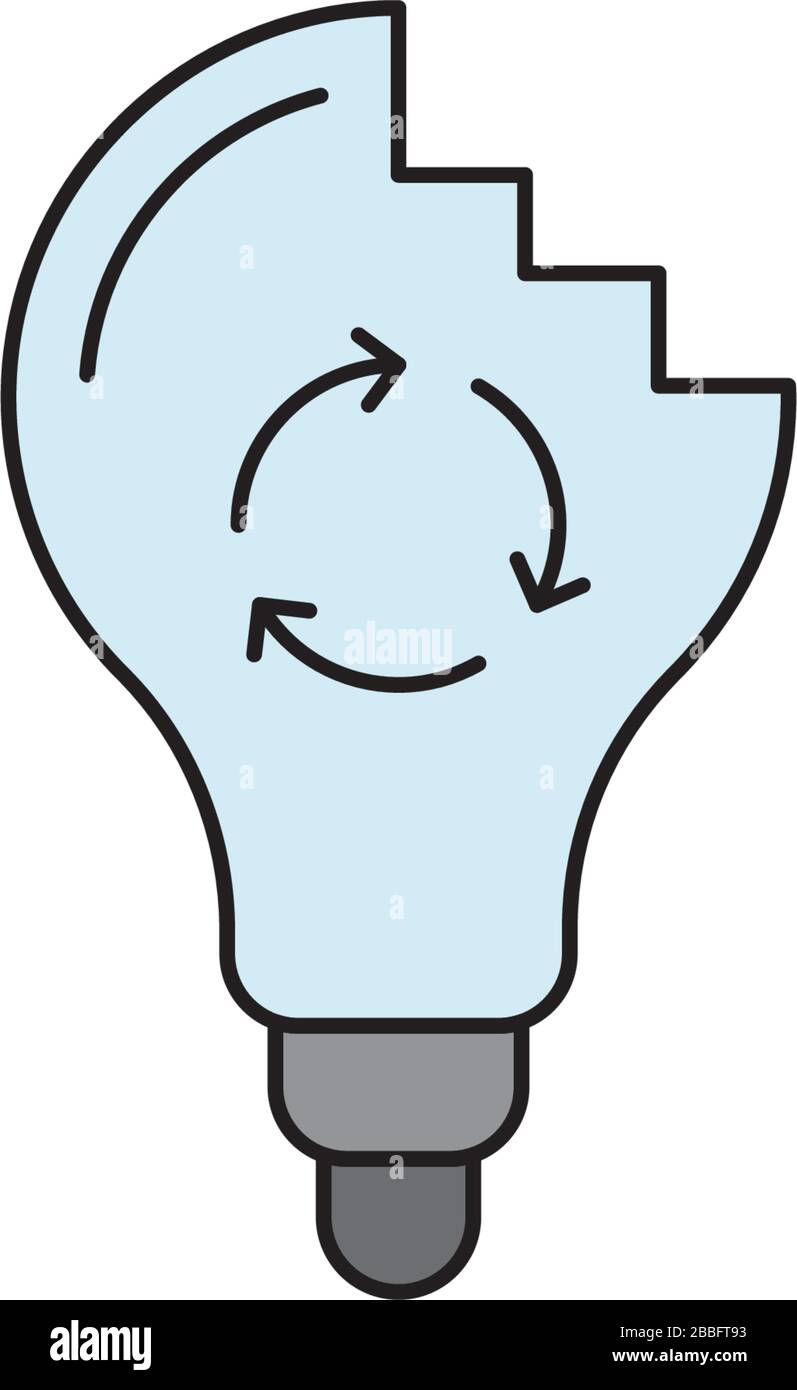 Light bulb recycling vector icon symbol isolated on white background ...