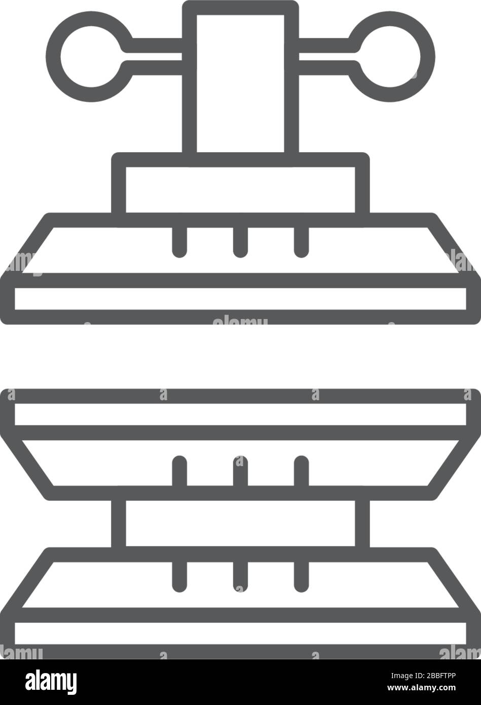 Manual press machine vector icon symbol tools isolated on white ...