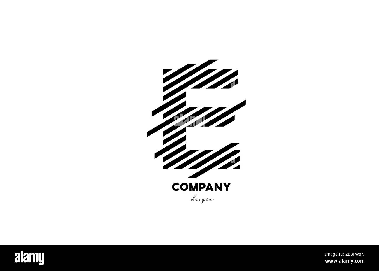black and white E alphabet letter logo icon design for company and ...
