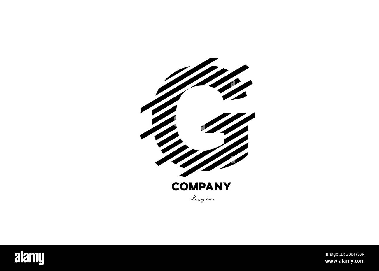 black and white G alphabet letter logo icon design for company and ...