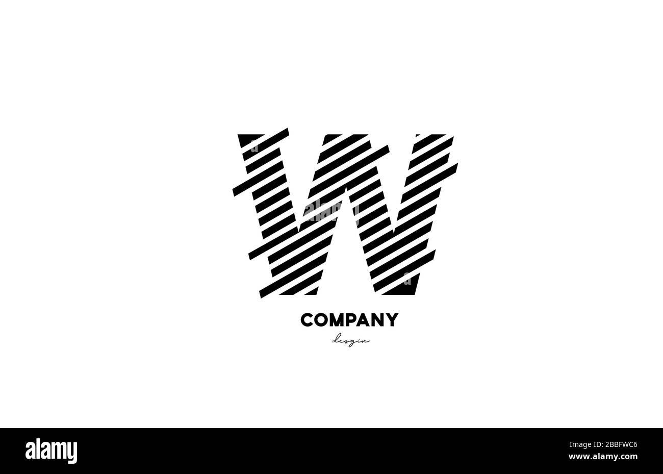 black and white W alphabet letter logo icon design for company and ...
