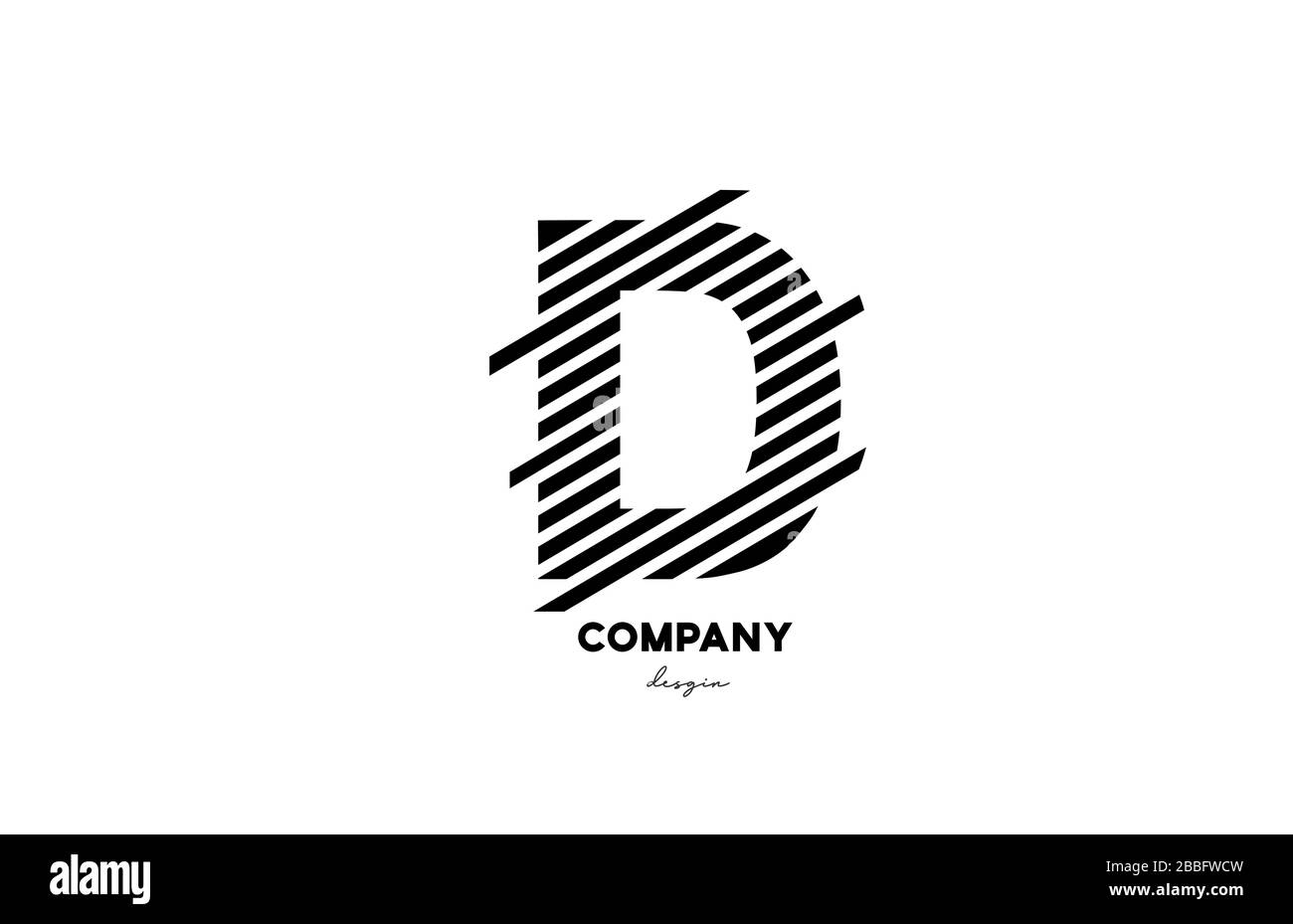 black and white D alphabet letter logo icon design for company and ...