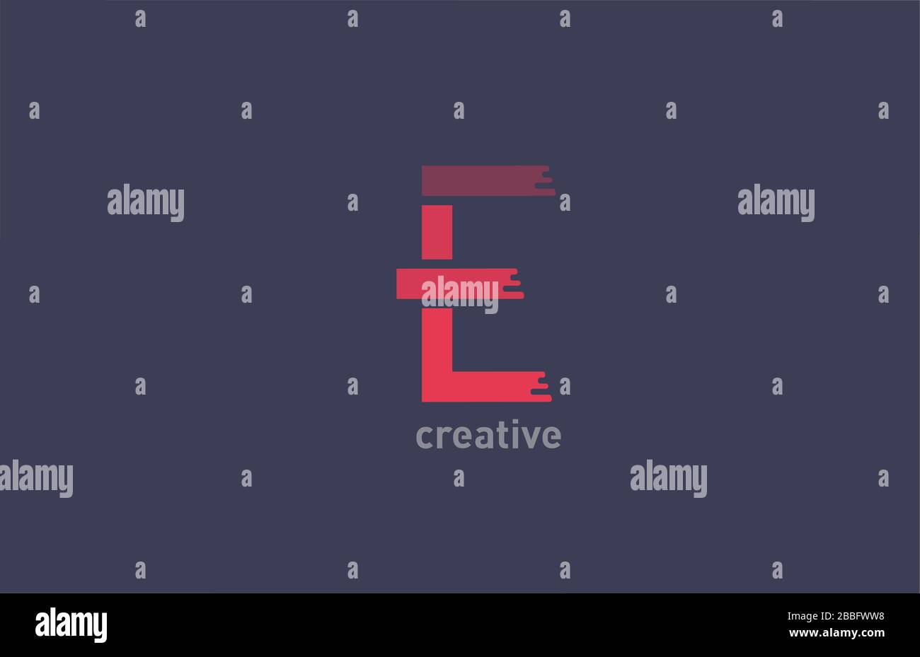 E red color alphabet letter logo design icon for business and company ...