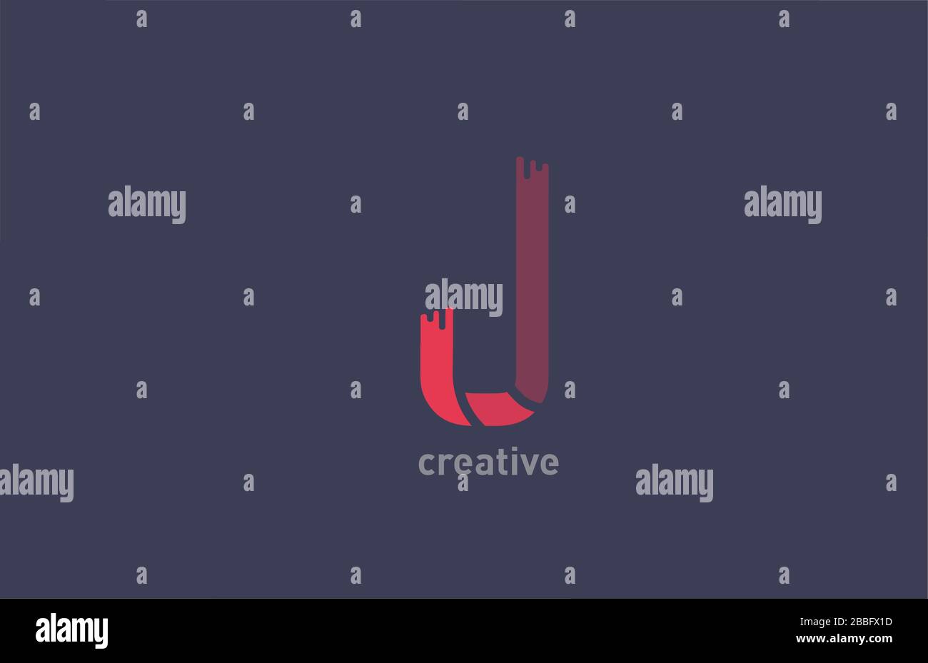 J red color alphabet letter logo design icon for business and company ...