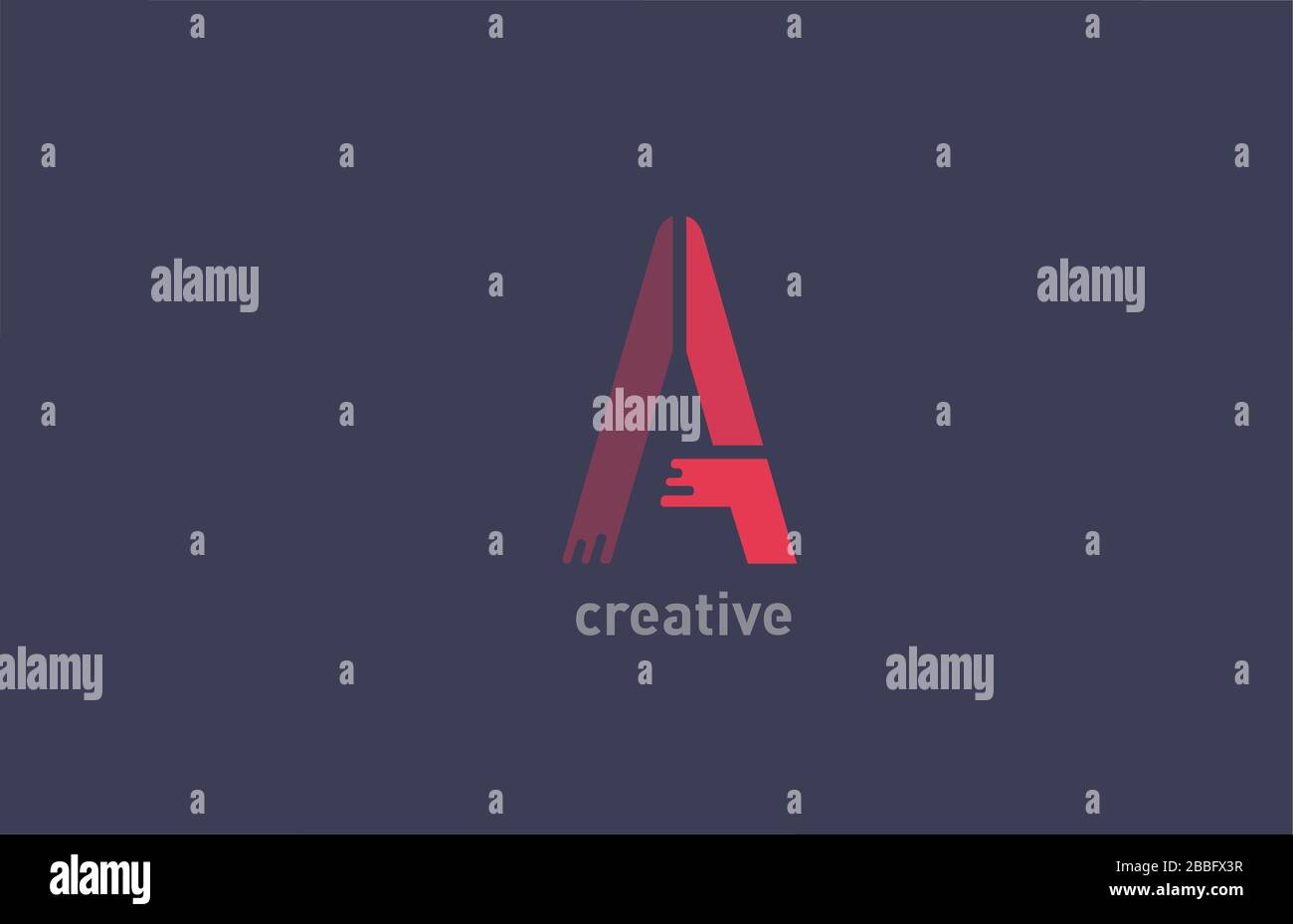 A red color alphabet letter logo design icon for business and company ...