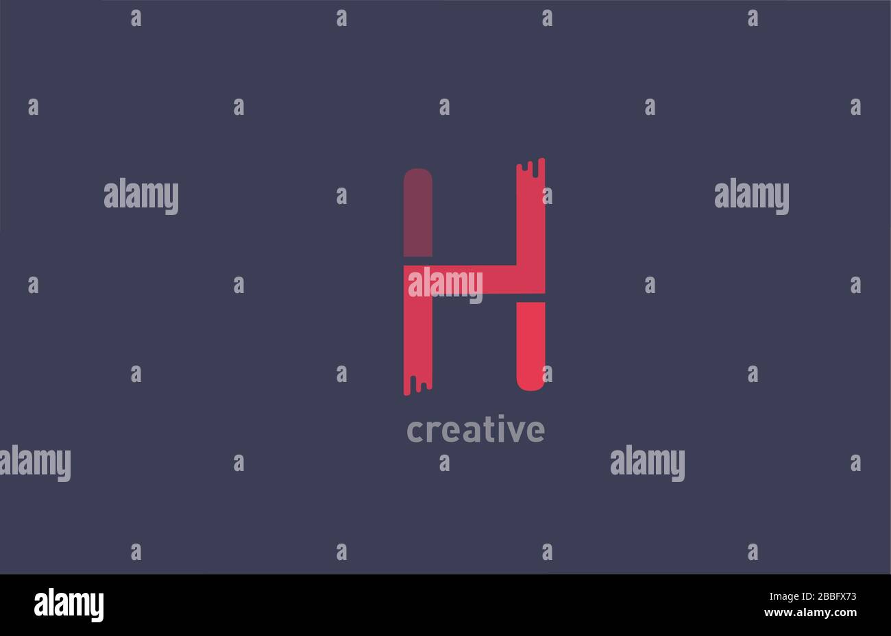 H red color alphabet letter logo design icon for business and company ...