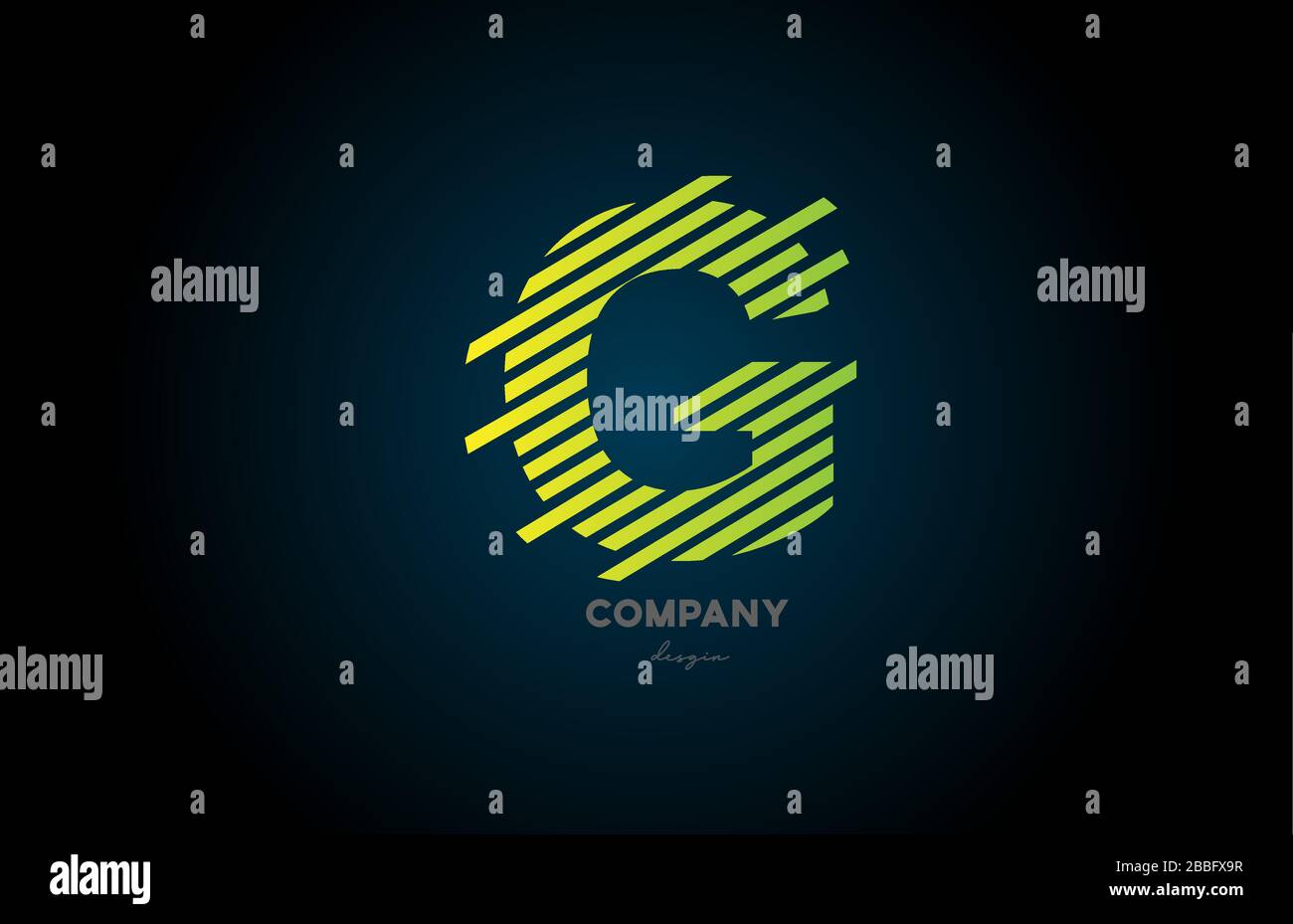 G alphabet letter logo icon design for company and business. Green blue ...