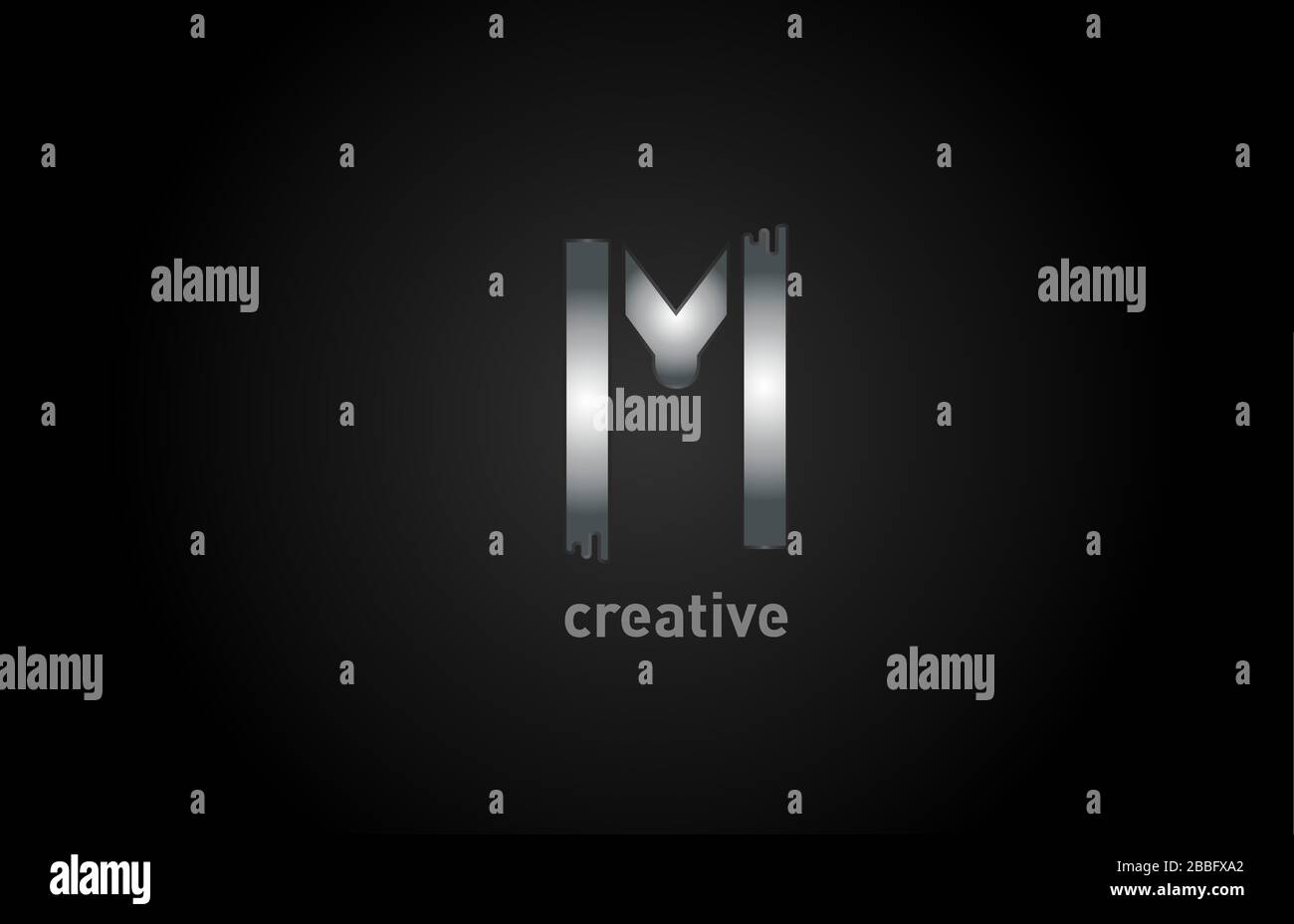 Silver letter m logo hi-res stock photography and images - Alamy