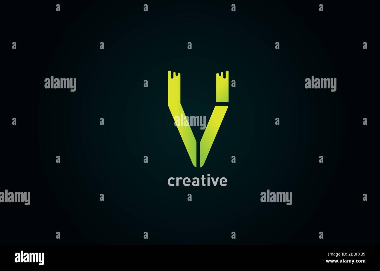Green v logo Stock Vector Images - Alamy
