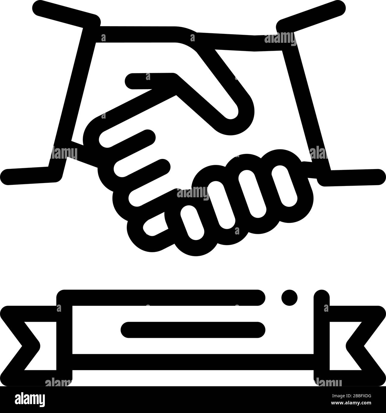 business handshake deal icon vector outline illustration Stock Vector ...