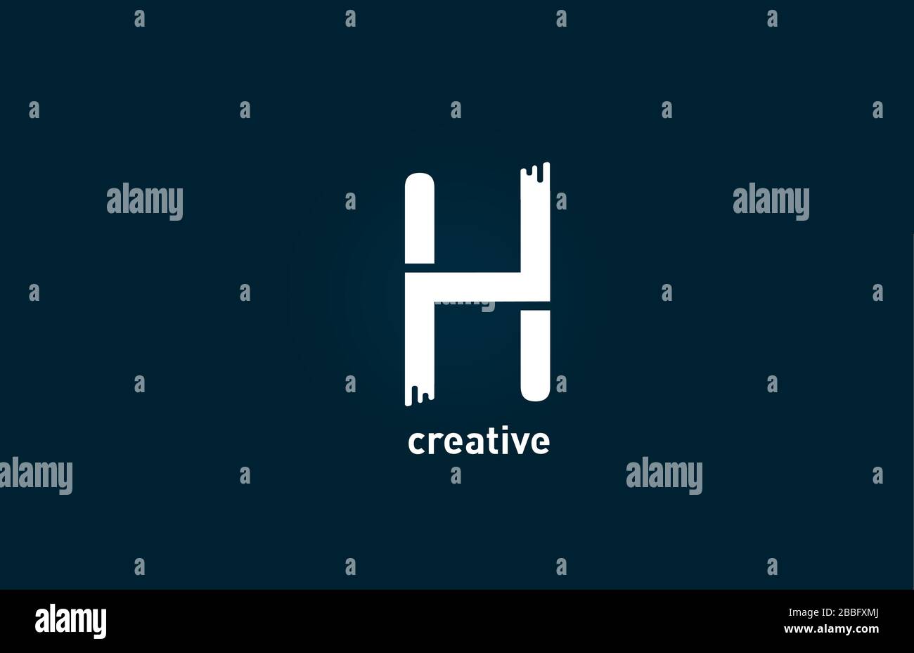 white H creative letter alphabet logo design icon for business and ...