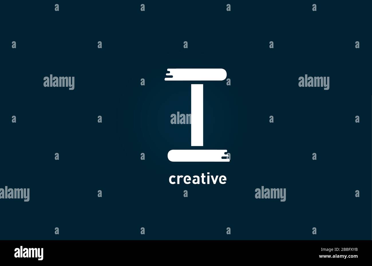 white I creative letter alphabet logo design icon for business and ...
