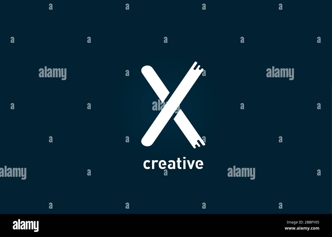 white X creative letter alphabet logo design icon for business and ...