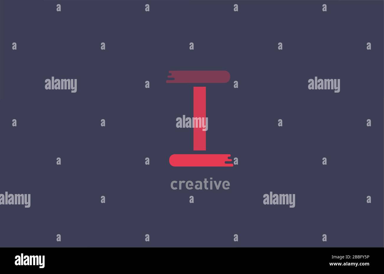 I red color alphabet letter logo design icon for business and company ...