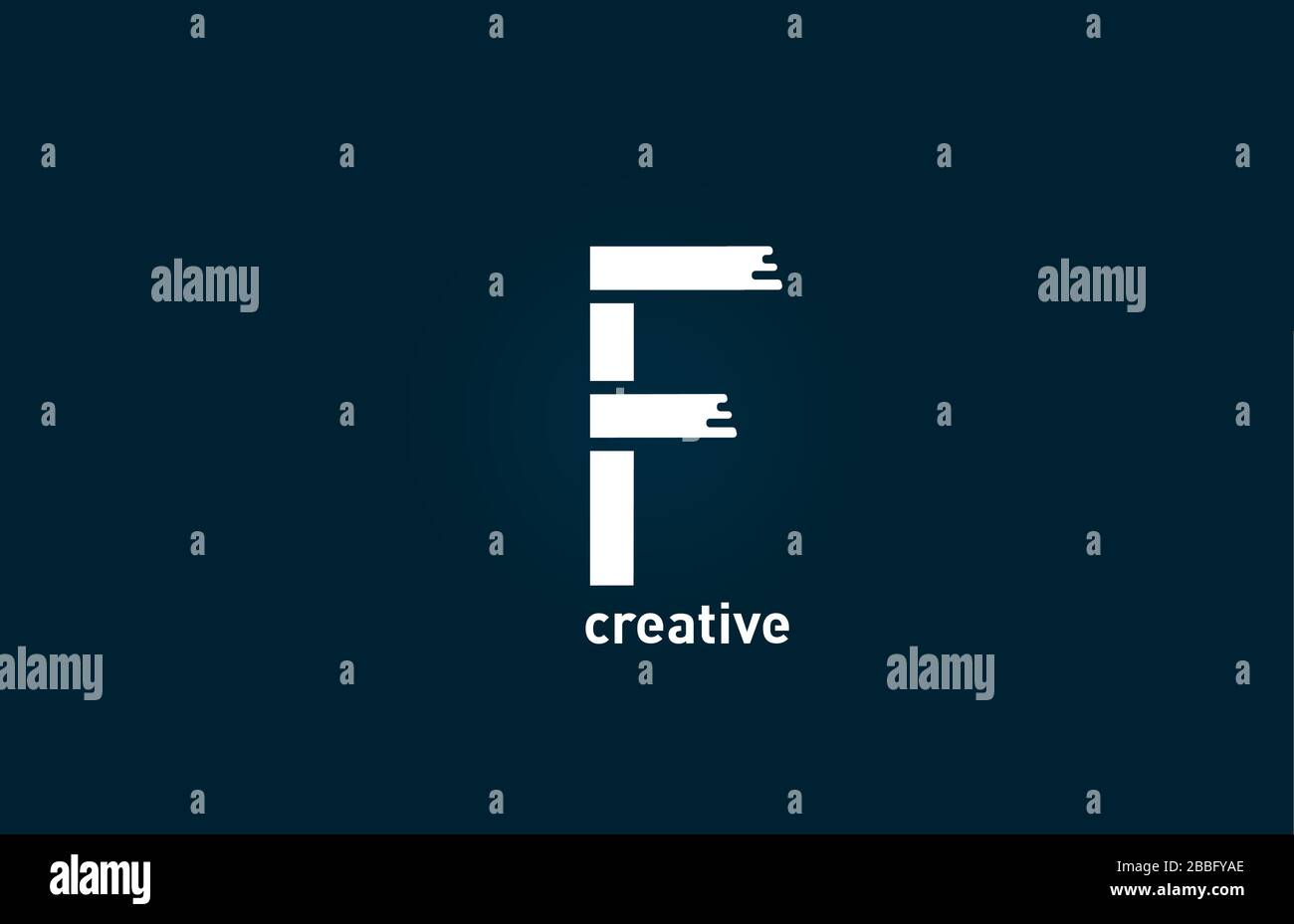 white F creative letter alphabet logo design icon for business and ...