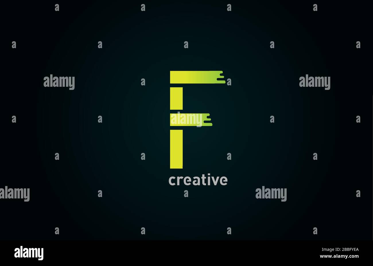 F creative green letter alphabet logo icon for company and business ...