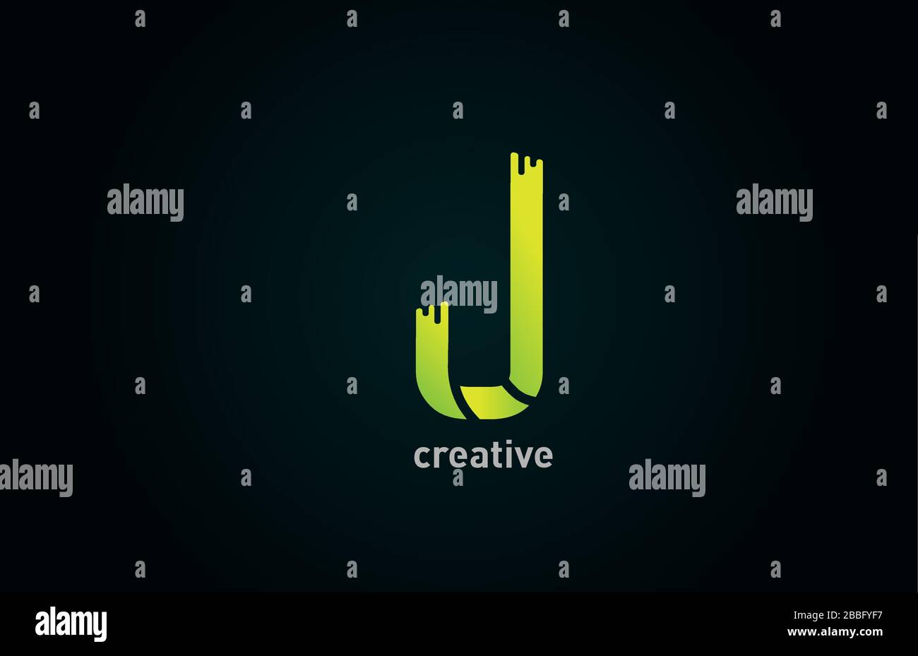 J creative green letter alphabet logo icon for company and business ...