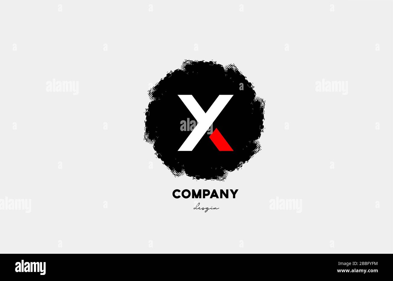 X red white black letter alphabet logo icon with grunge design for ...