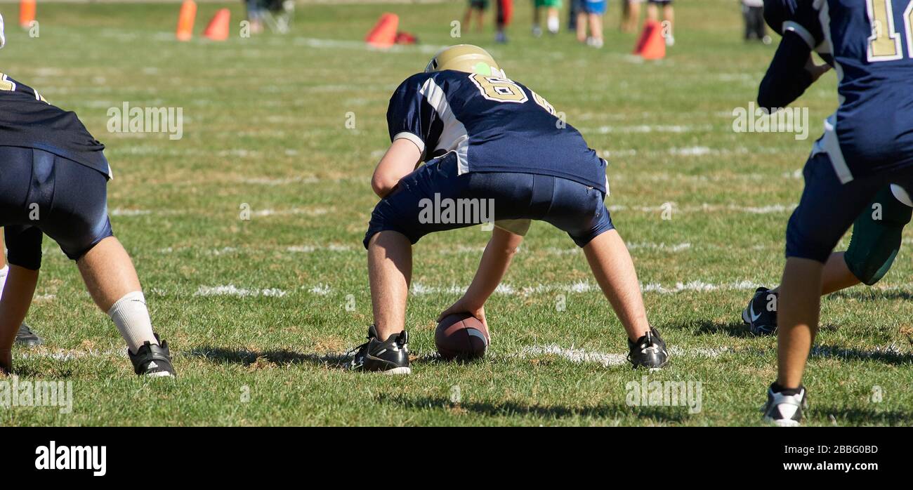 Youth football during after school team play competition Stock Photo ...