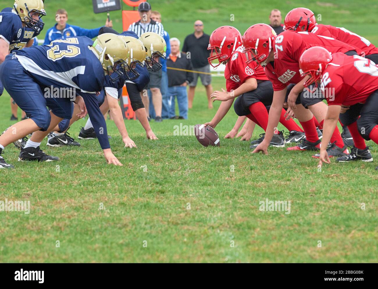 Youth football during after school team play competition Stock Photo ...