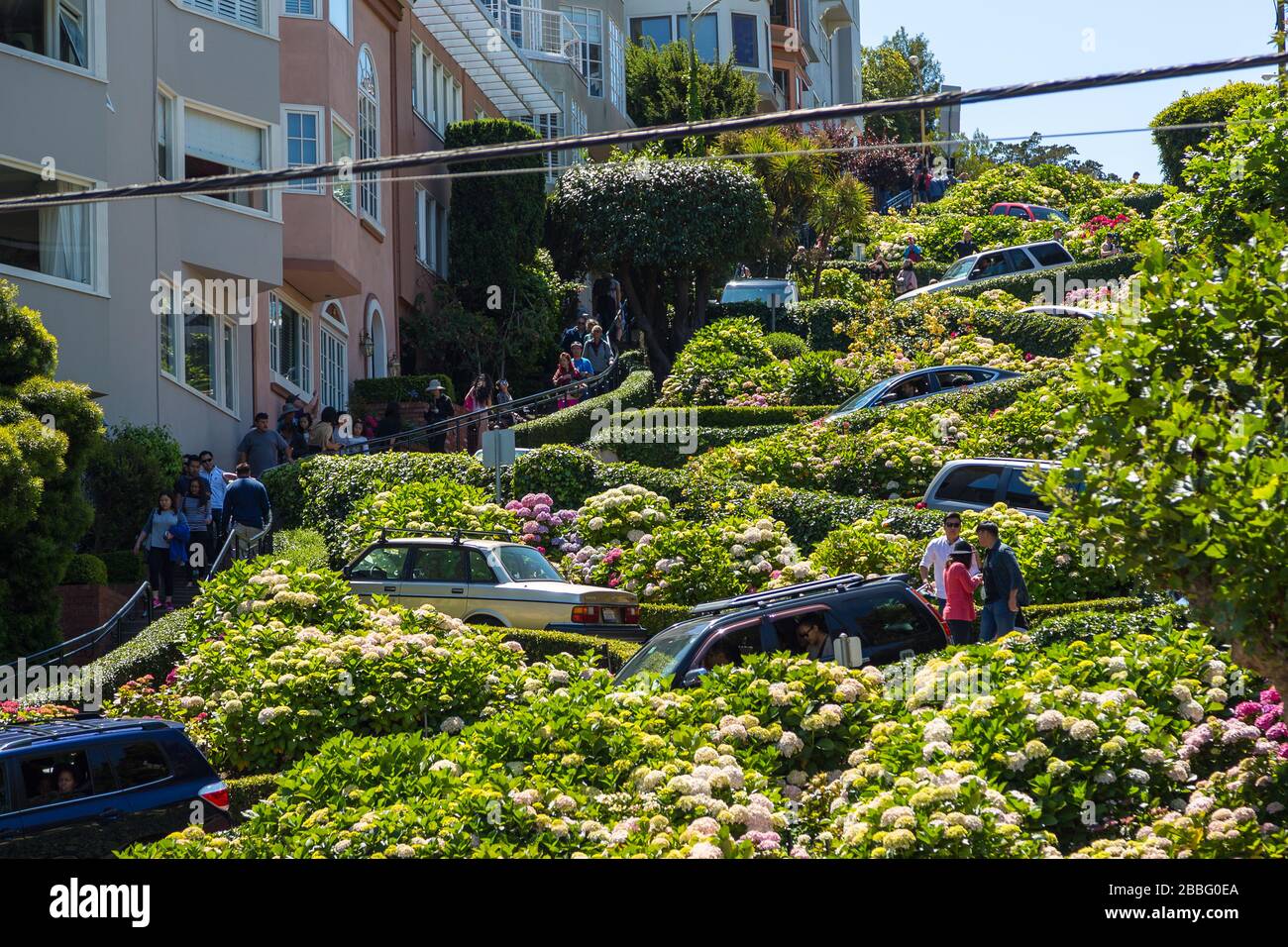 Crookedest street in the world san francisco lombard street hi-res ...