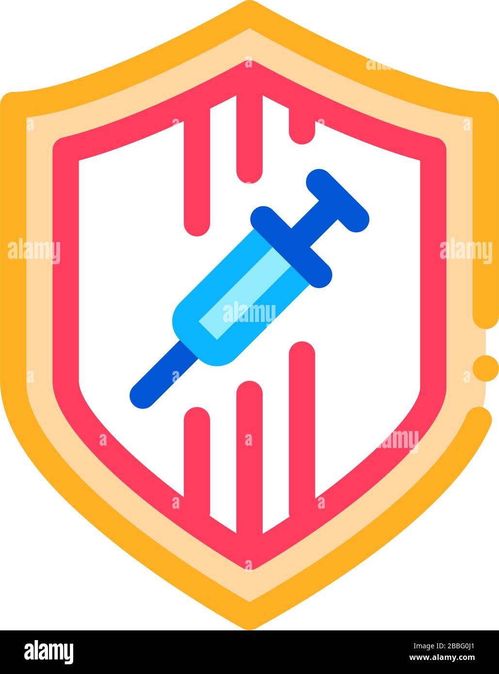 injection protection icon vector outline illustration Stock Vector ...