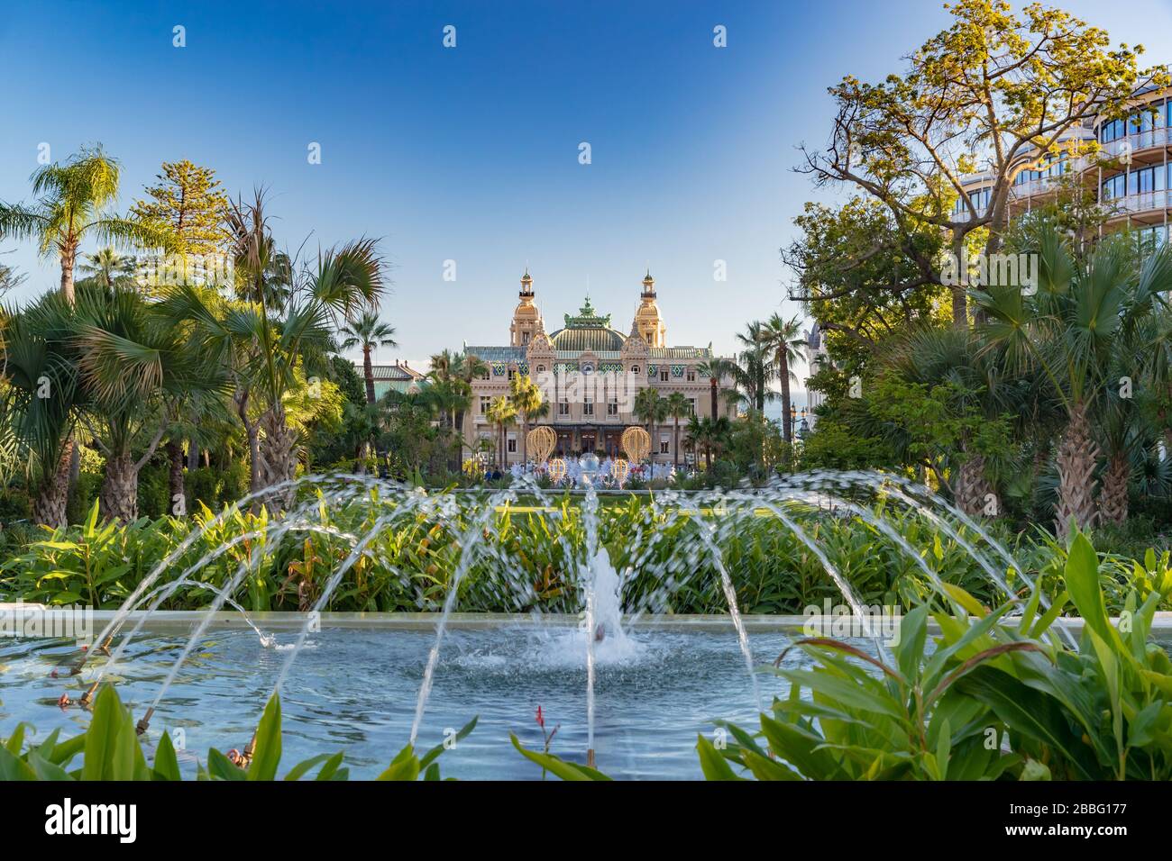 Monaco, Monte-Carlo, 25 December 2019: The square Casino Monte-Carlo at ...